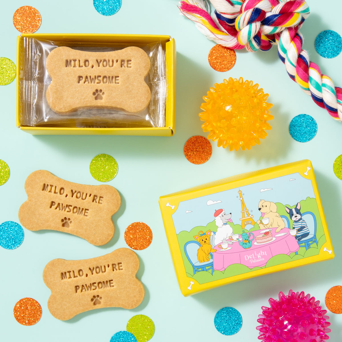 Custom Message Dog Biscuits - Mini Gift Box – DeLight Patisserie